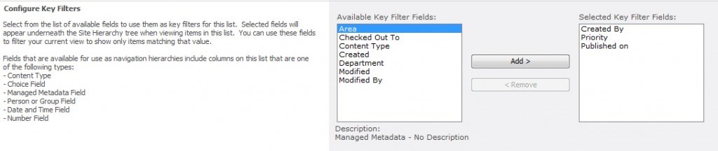 Understand and Configure Metadata Navigation and Filtering : BoostSolutions