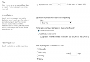 Update a SharePoint list from Excel