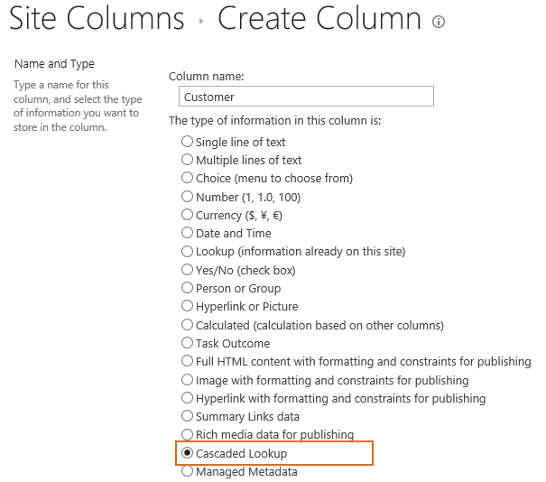 How to create a Cascaded Lookup as a site column | SharePoint Cascaded Lookup - BoostSolutions ...