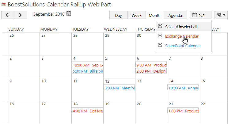 How to hide or show events from calendar sources | Calendar Rollup ...