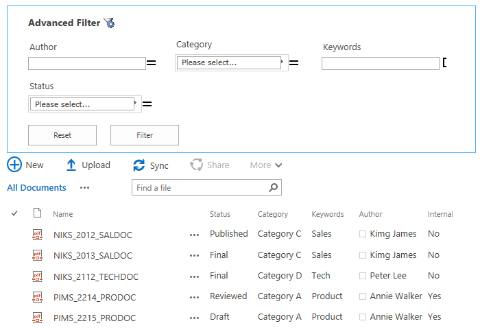 SharePoint List Advanced Filter 